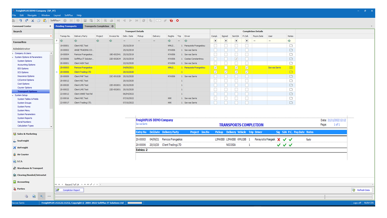 Transport / Deliveries – Softplus IT Solutions